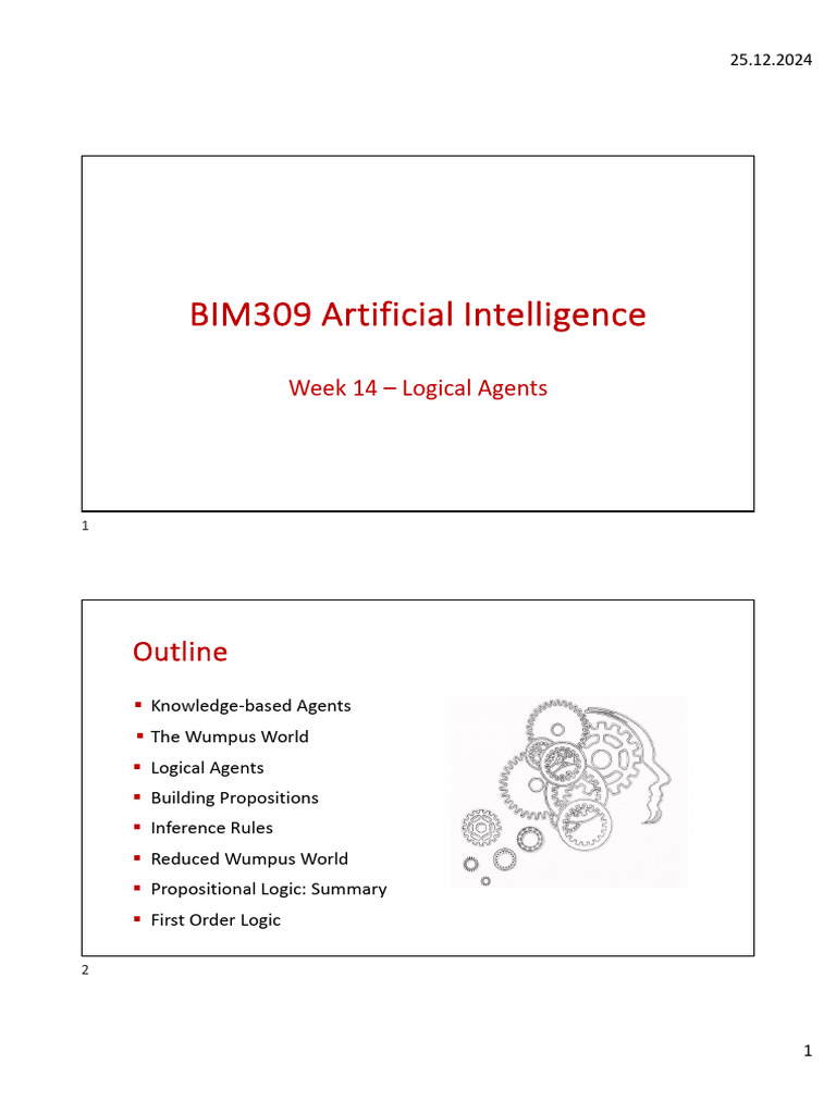 Bim309 Ai Week14 | PDF | Logic | Inference