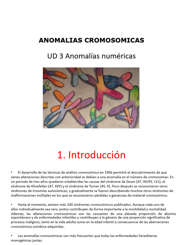 Anomalías Cromosómicas Numéricas | PDF | Mitosis | Cariotipo