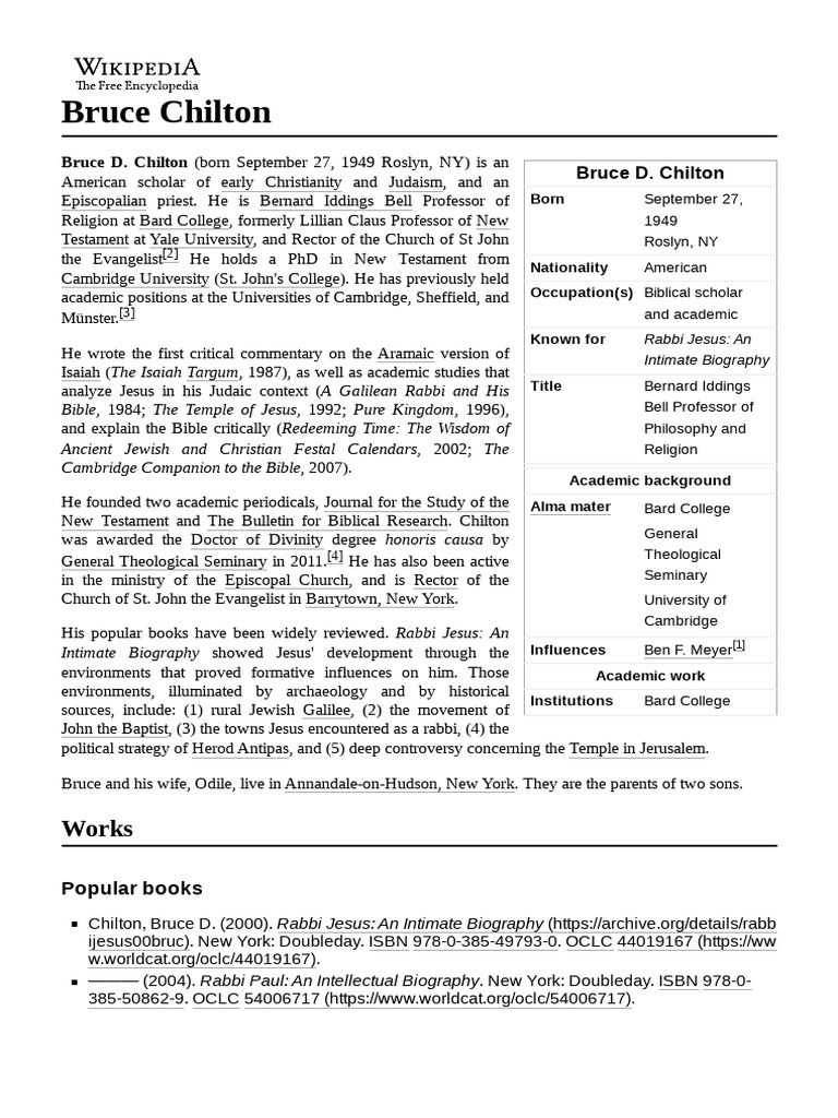 Bruce_Chilton | PDF | Abrahamic Religions | Bible