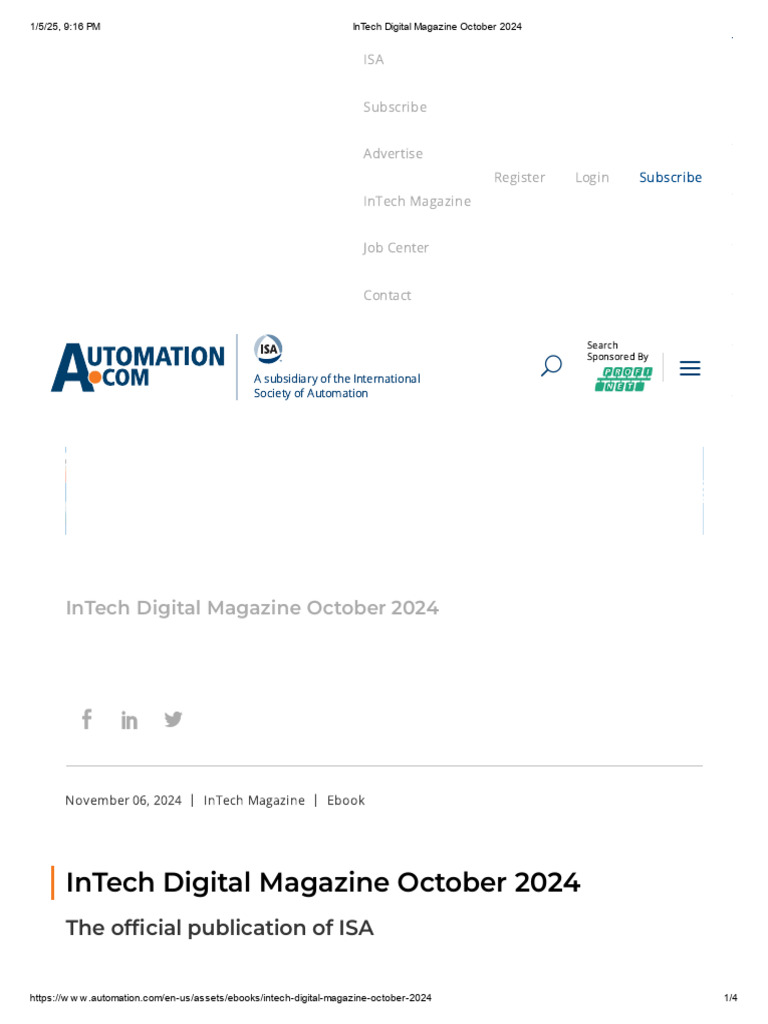 InTech Digital Magazine October 2024 | PDF | Automation | Computing
