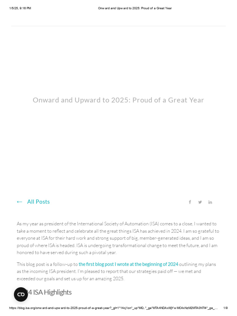 Onward and Upward To 2025 - Proud of A Great Year | PDF