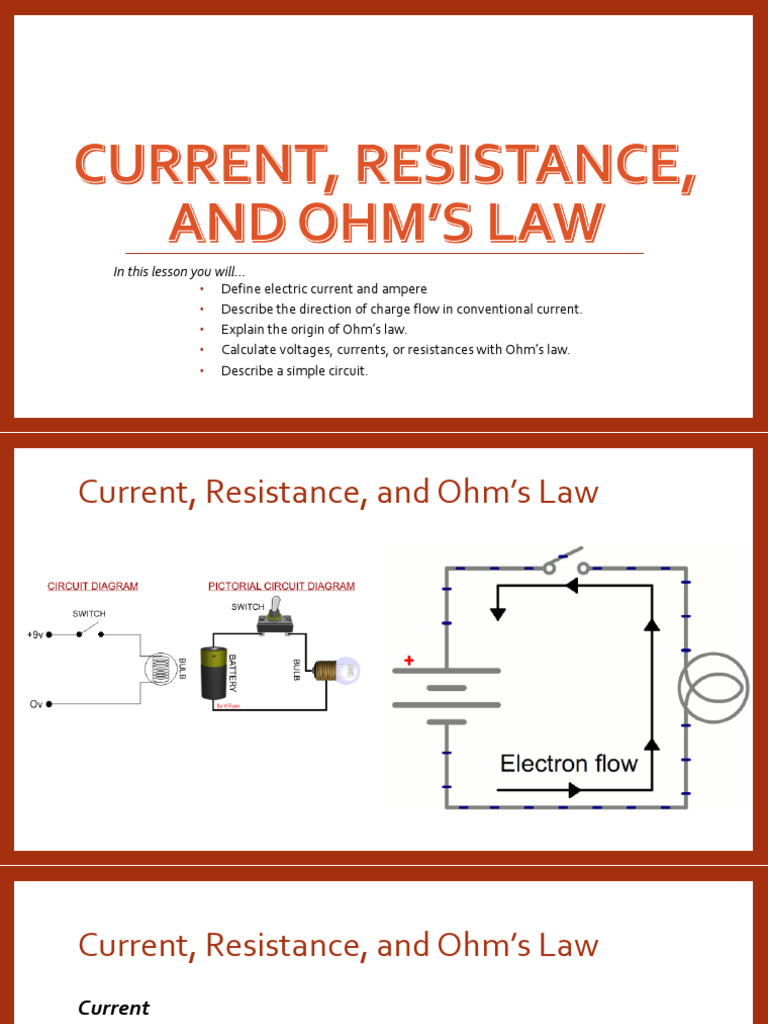 Current Resistance and Ohms Law | PDF | Electrical Resistance And ...