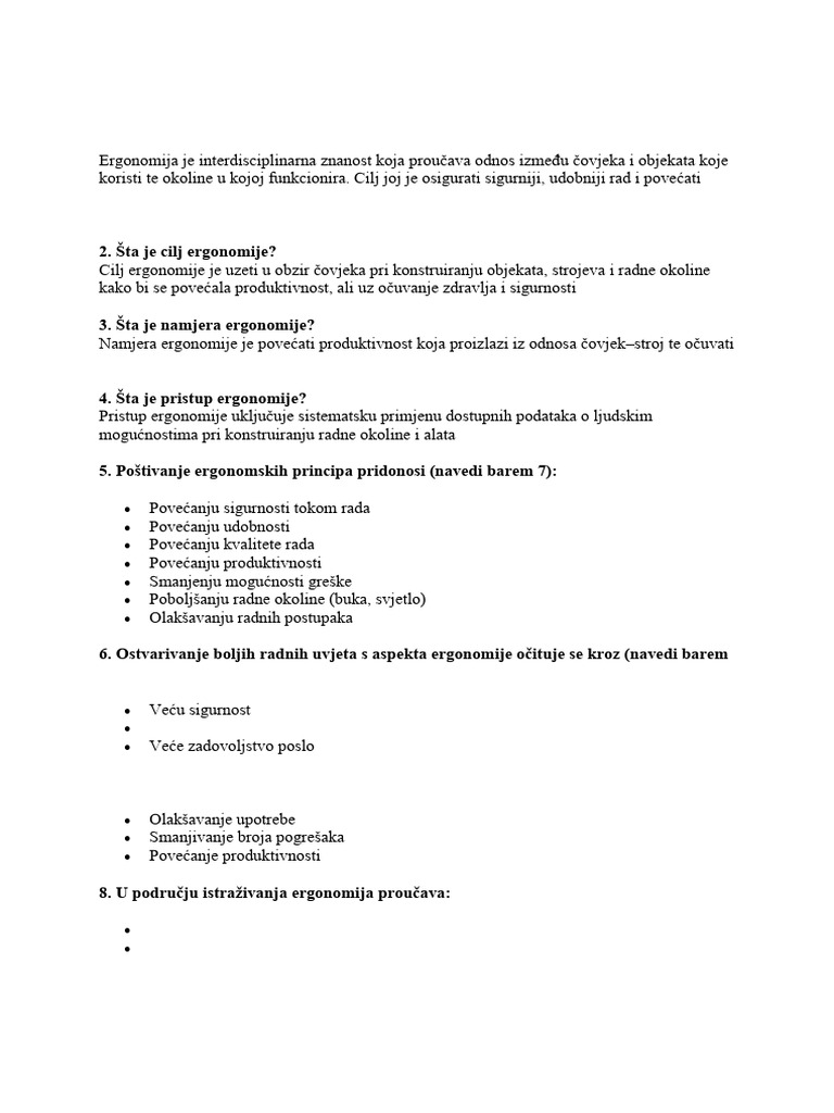 Skripta Ergonomija I Biomehanika | PDF