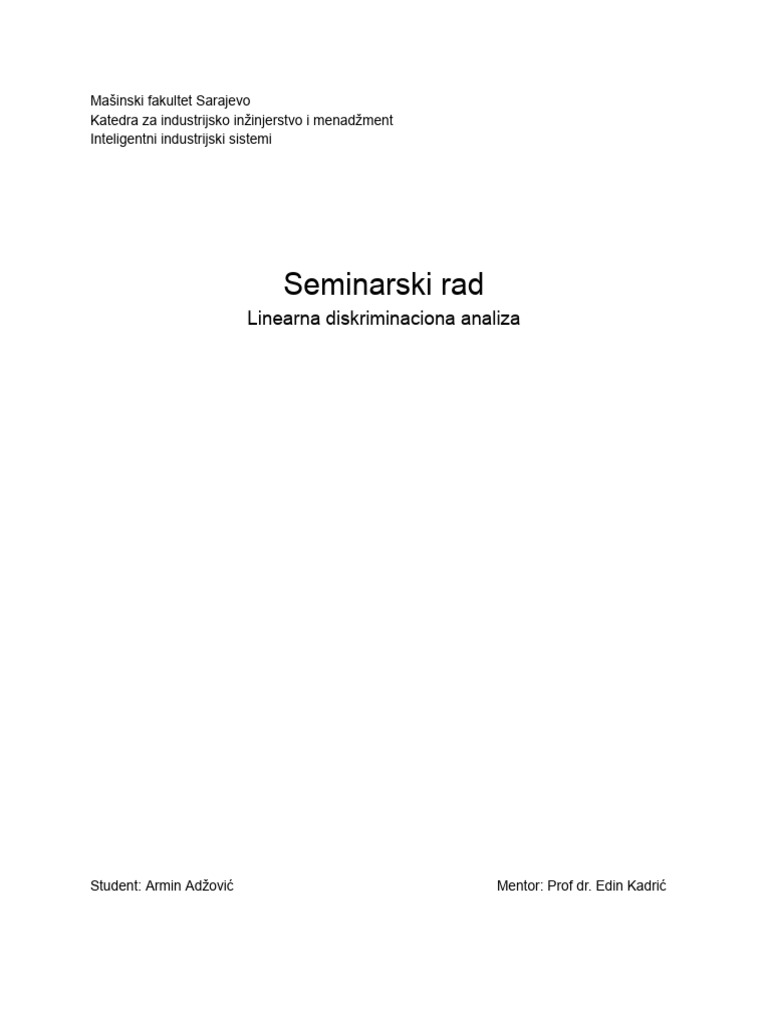 IIS Seminarski LDA Armin Adzovic | PDF