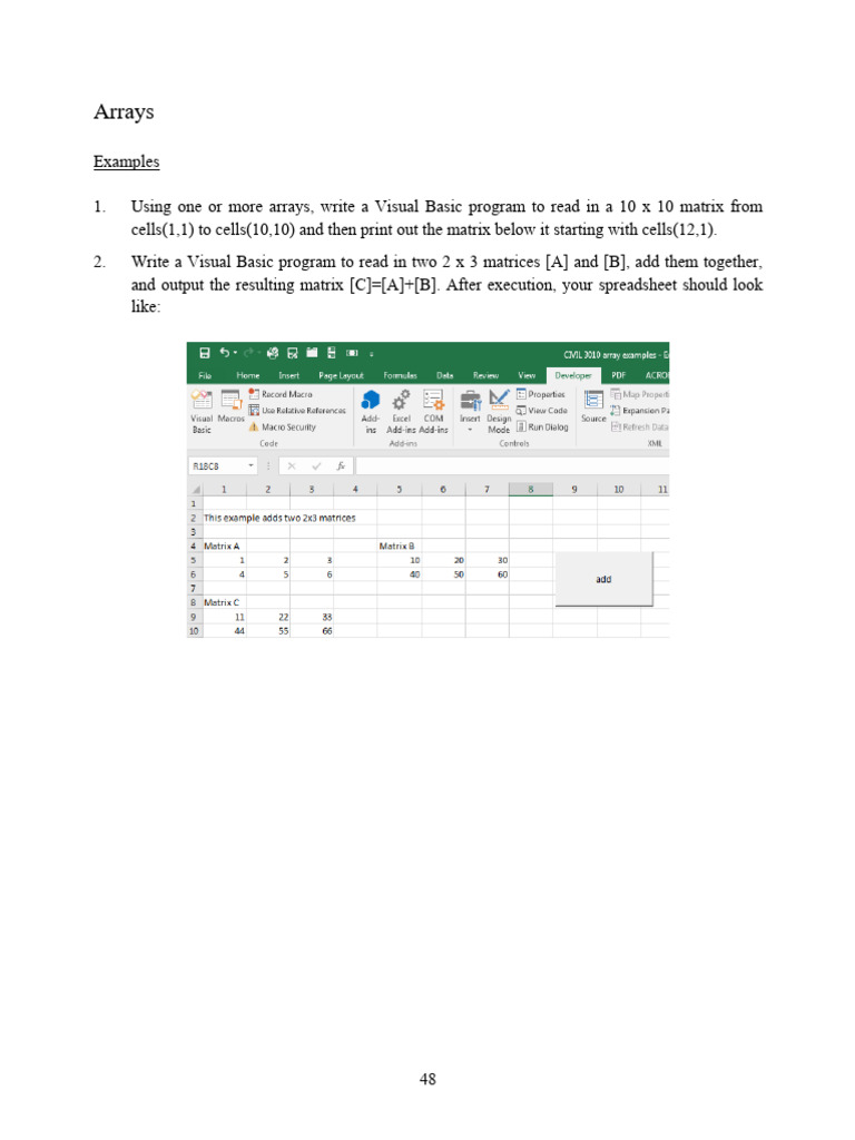CIVIL 3010 Array Examples | PDF
