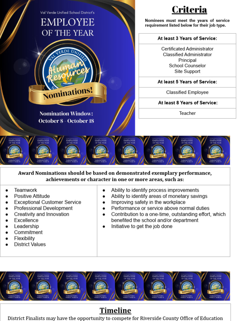 2024-2025 Employee of The Year Nominations | PDF