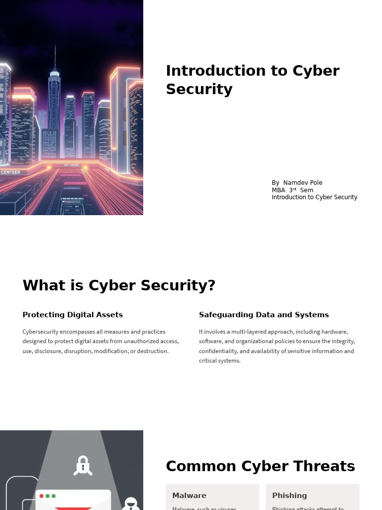 Cybersecurity Basics & Threats Guide | PDF | Security | Computer Security