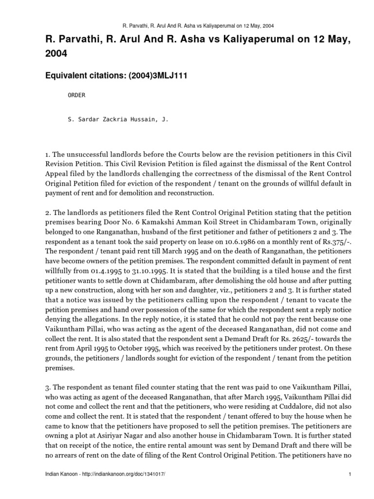 R_Parvathi_R_Arul_And_R_Asha_vs_Kaliyaperumal_on_12_May_2004 | PDF ...
