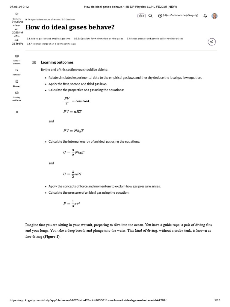 How Do Ideal Gases Behave - IB DP Physics SL - HL FE2025 (NEW) | PDF ...