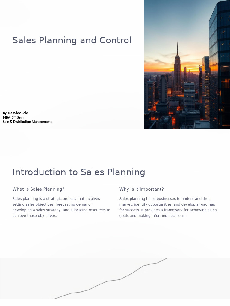 Sales Planning and Control Overview | PDF | Sales | Market (Economics)