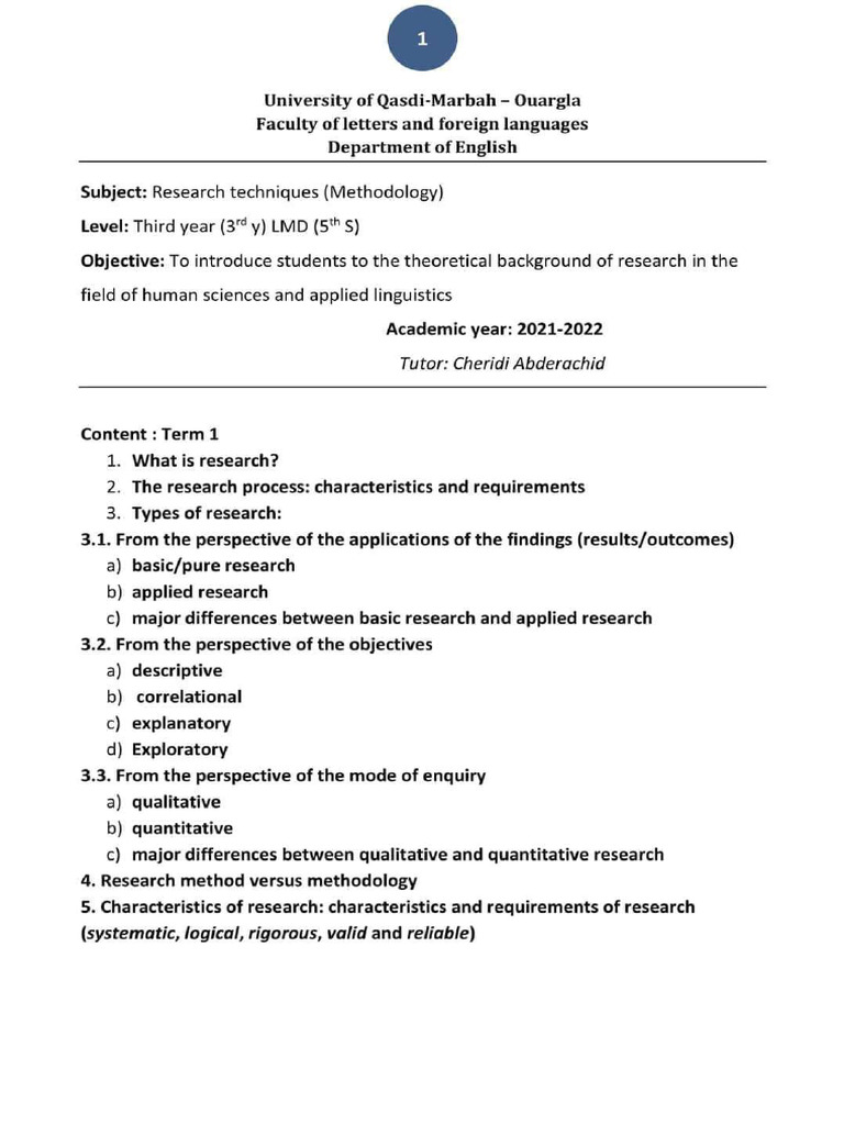 Definition and Types of Research | PDF