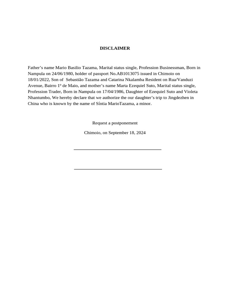 Disclaimer | PDF