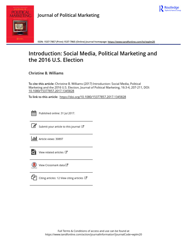 Williams - 2017 - Introduction Social Media, Political Marketing An | PDF | Social Media ...
