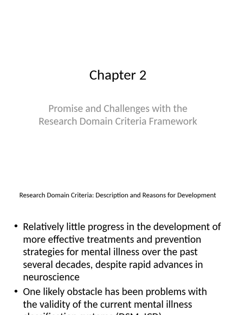 RDoC Framework: Promise & Challenges | PDF | Diagnostic And Statistical ...