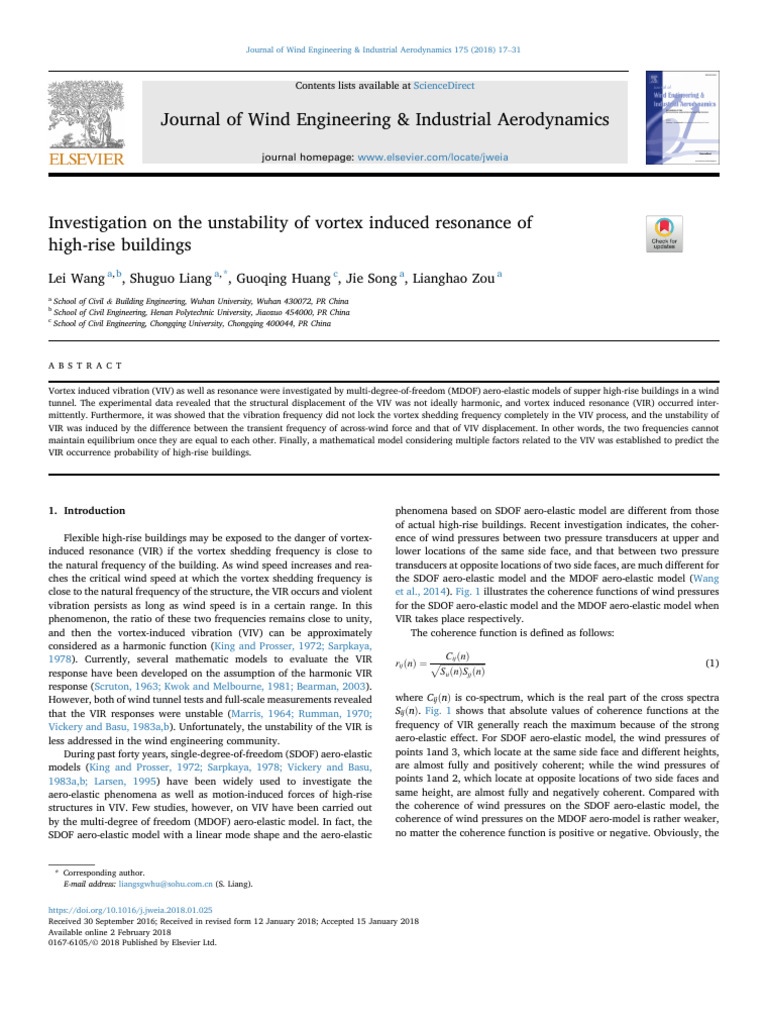 11) Investigation On The Unstability of Vortex Induced Resonance of ...