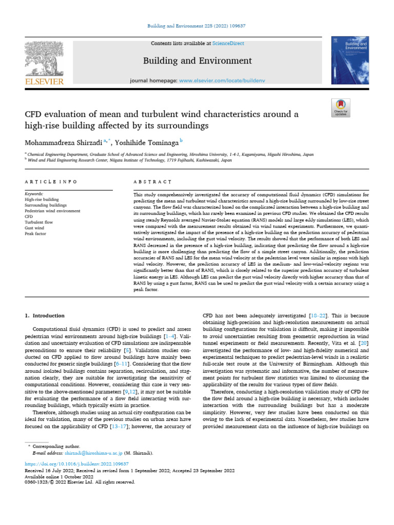 CFD Analysis of Wind Around High-Rise Buildings | PDF | Computational ...