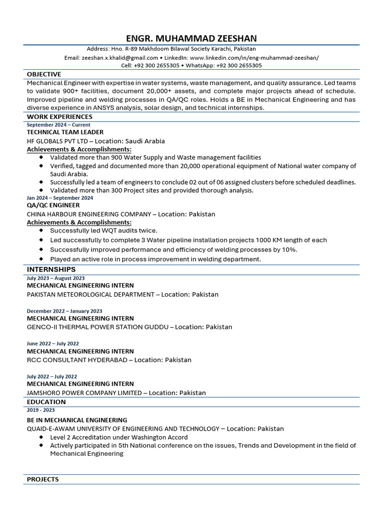 Engineer - Muhammad Zeeshan | PDF | Engineering