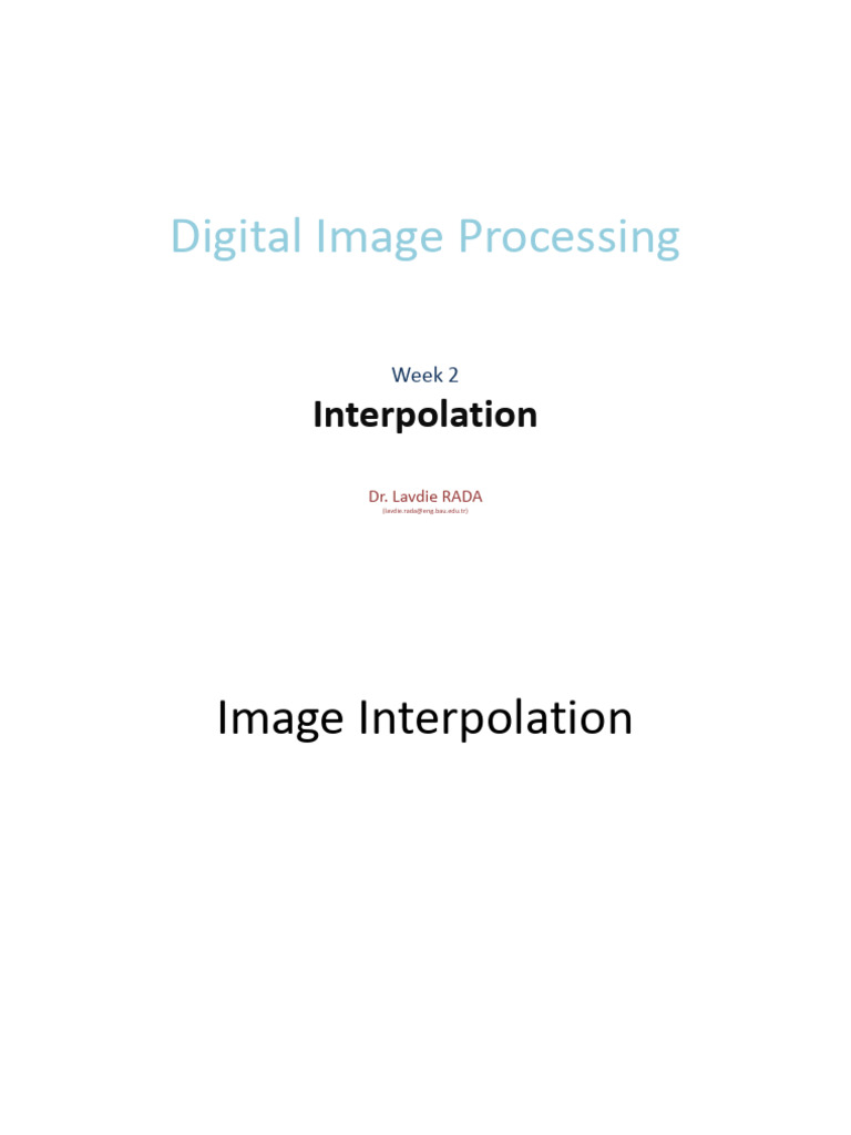 Lecture 02b Interpolation | PDF | Interpolation | Signal Processing