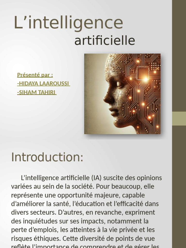 L’Intelligence Artificielle Projet5 | PDF | Intelligence artificielle | Intelligence (IA) et ...