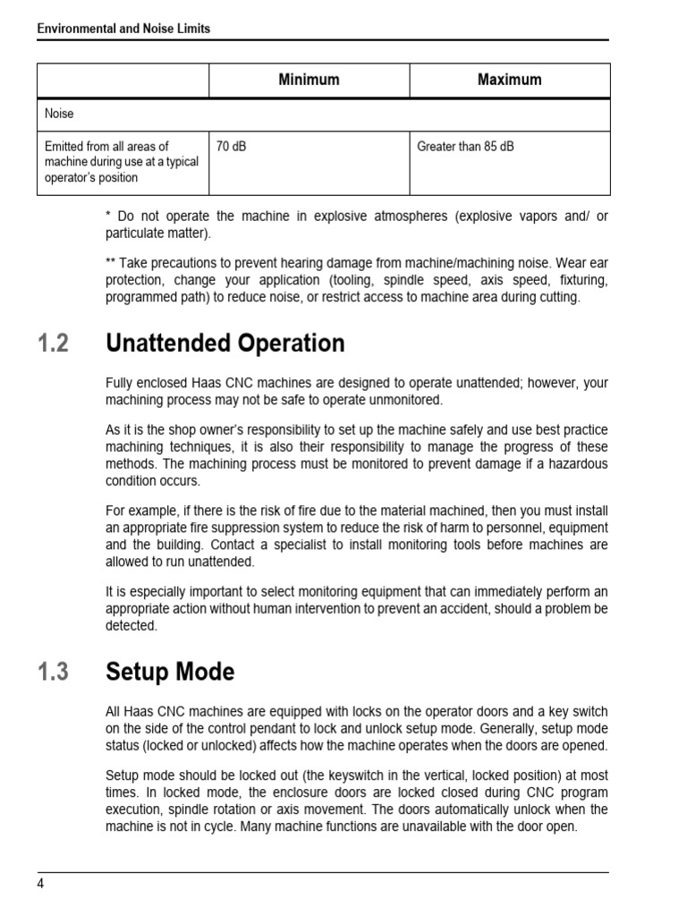 Unattended Operation: Minimum Maximum | PDF | Numerical Control | Noise