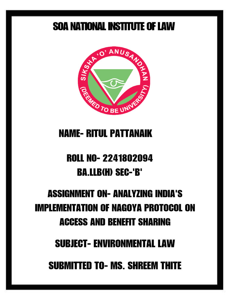 Analyzing India's Nagoya Protocol Implementation | PDF | Treaty ...