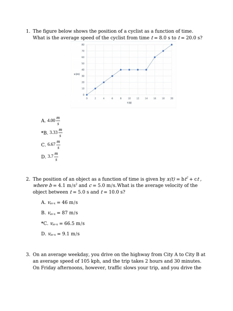 speed-velocity-quiz | PDF | Speed | Velocity
