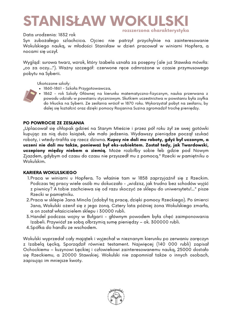 Stanisław Wokulski | PDF