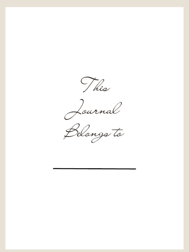 White and Beige Elegant Simple Minimalist Lined Journal | PDF