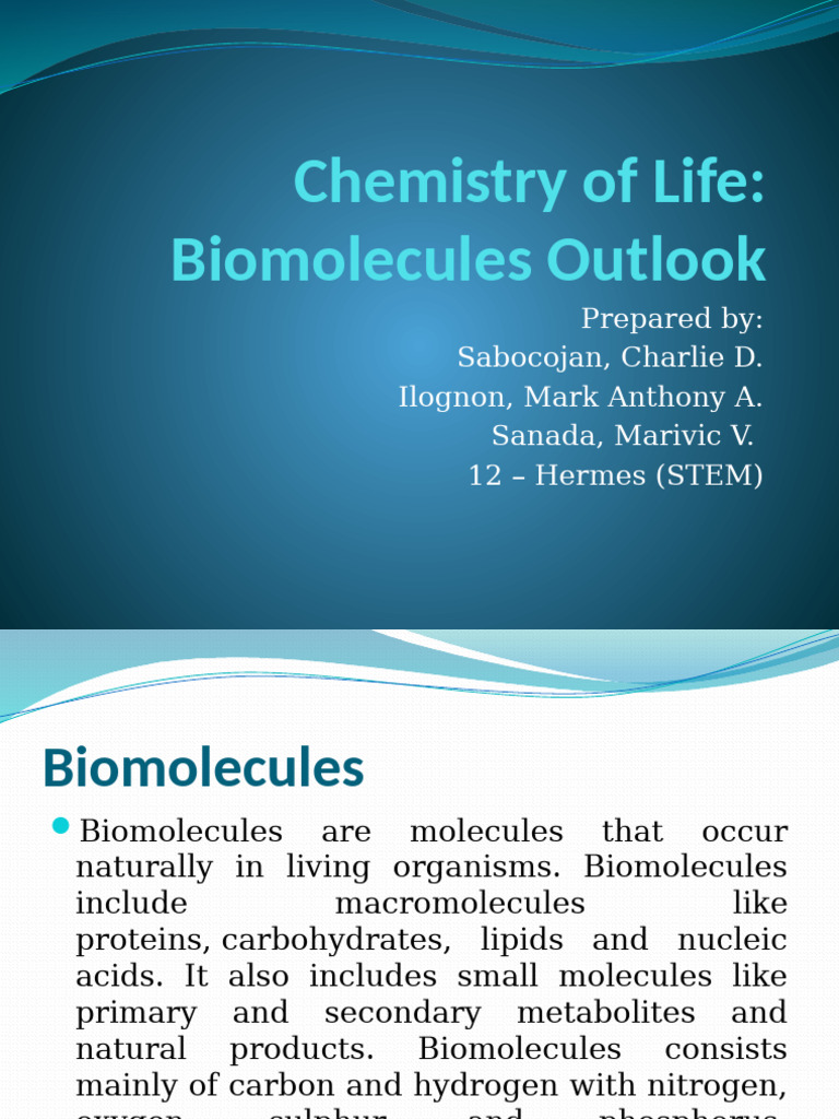 Chemistry of Life Biomolecules | PDF | Carbohydrates | Adenosine ...