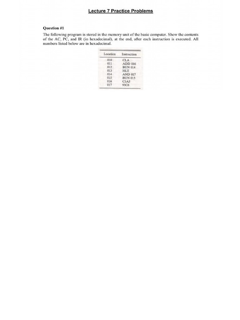 Lecture 7 Practice Problems | PDF