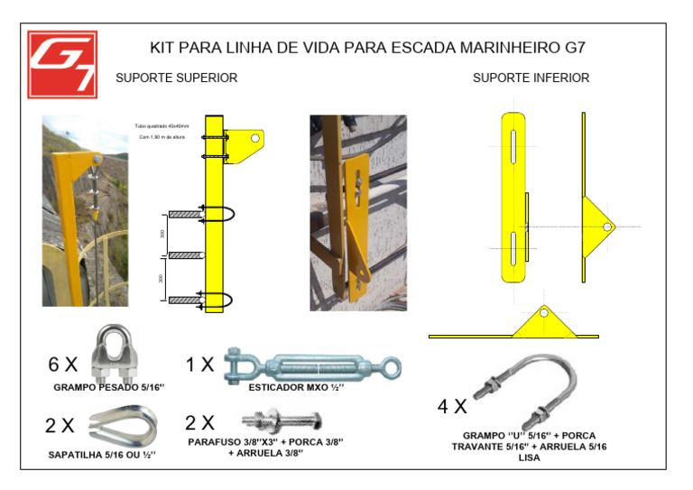 Kit Linha de Vida Escada Marinheiro G7 | PDF