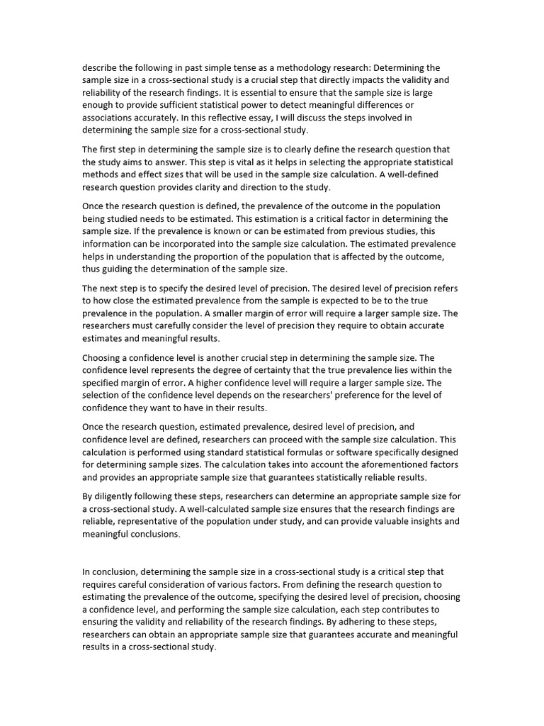 Sample Size Determination in Research | PDF | Sample Size Determination | Sampling (Statistics)