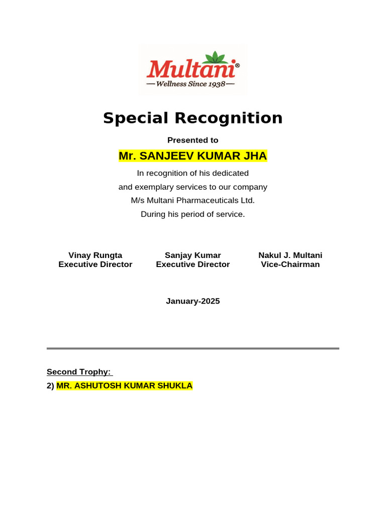 Special Recognition | PDF