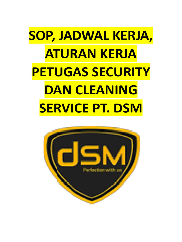 Sop, Jadwal Kerja, Aturan Kerja Security Dan Cleaning Service | PDF