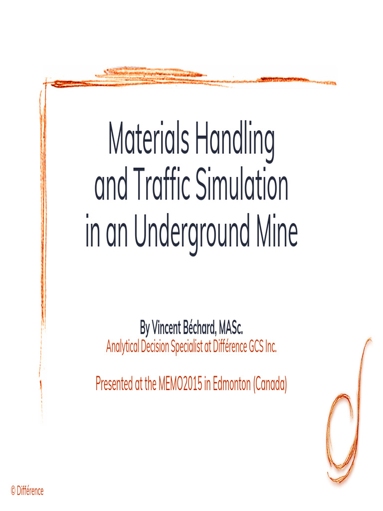Material Handling Ramp Haulage Traffic Simulation Underground Mine ...