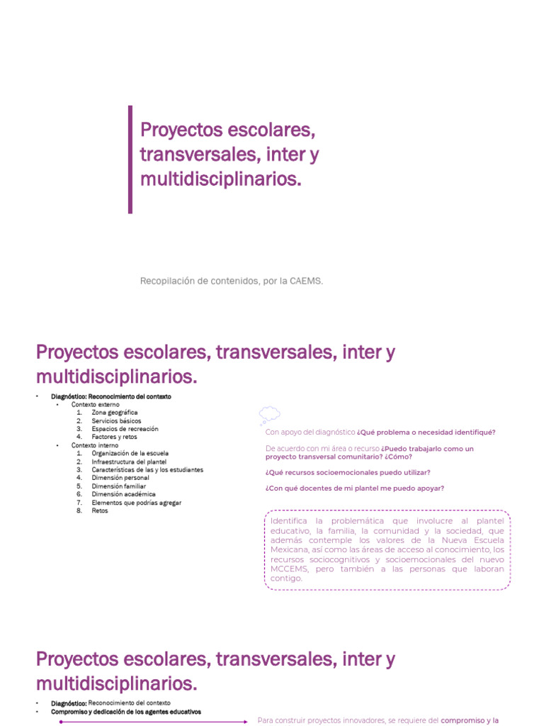Proyectos Escolares - Transversales - Inter y Multidisciplinarios | PDF ...