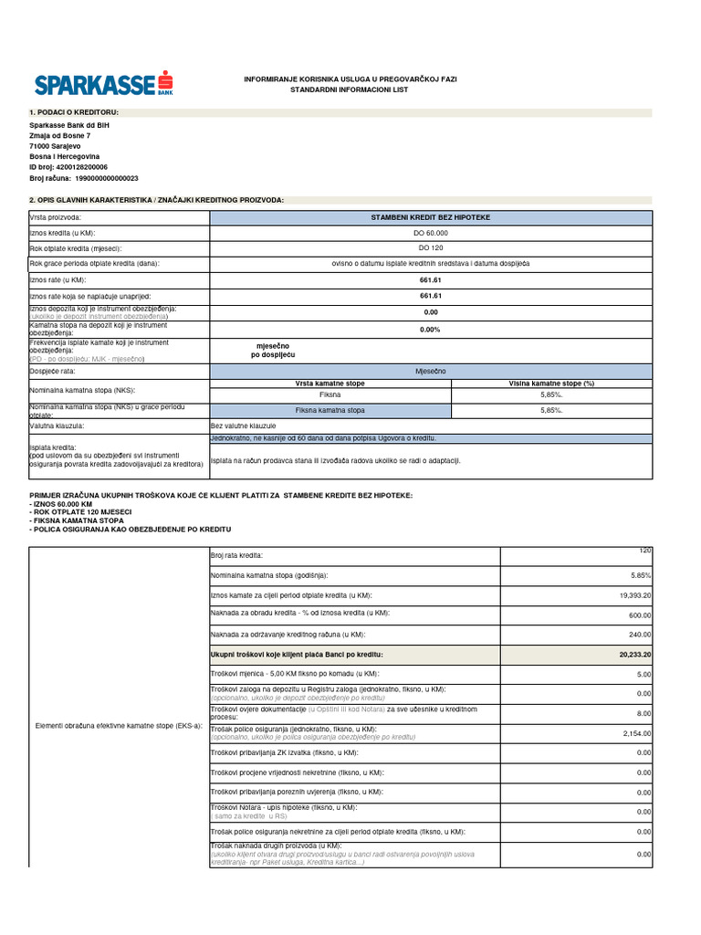 SIL - Stambeni Kredit Bez Hipoteke | PDF