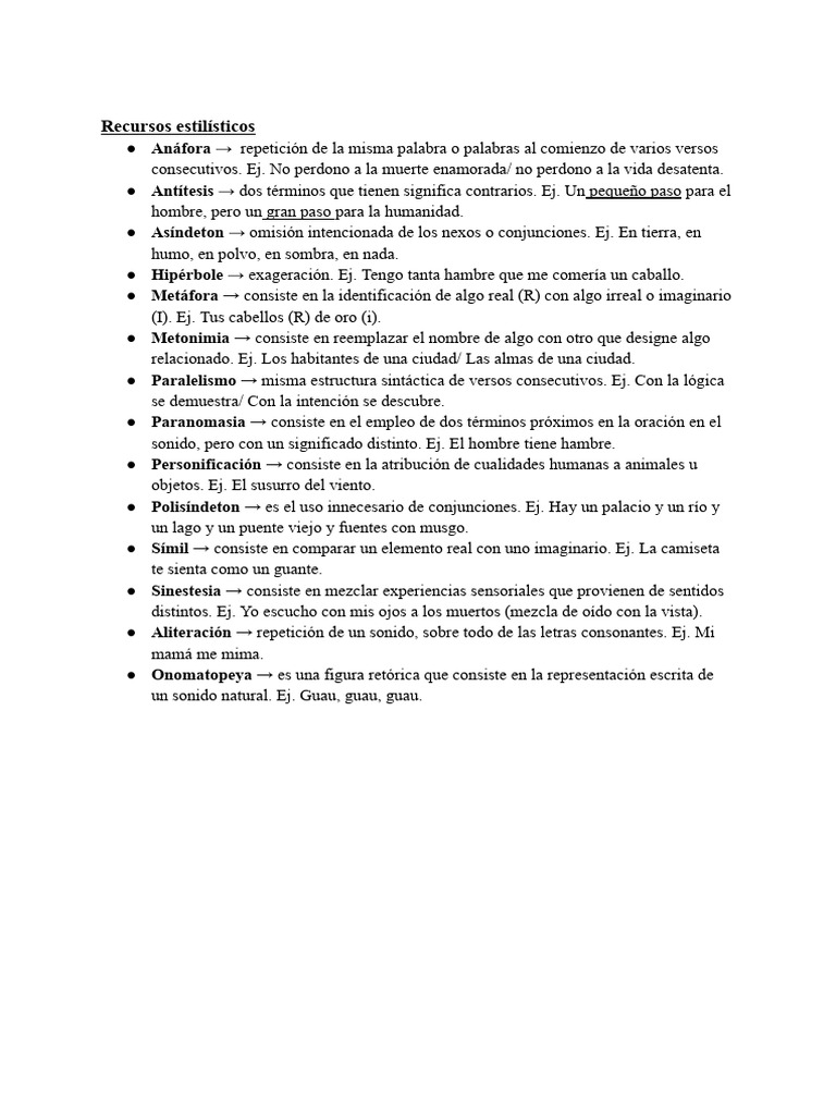 Figuras Retóricas y Ejemplos Clave | PDF