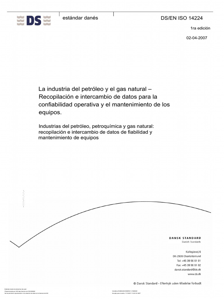 Iso 14224 2006 | PDF | Ingeniería de confiabilidad | Organización ...