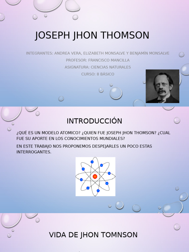 Joshep Jhon Thomson. | PDF | Física atómica | Física