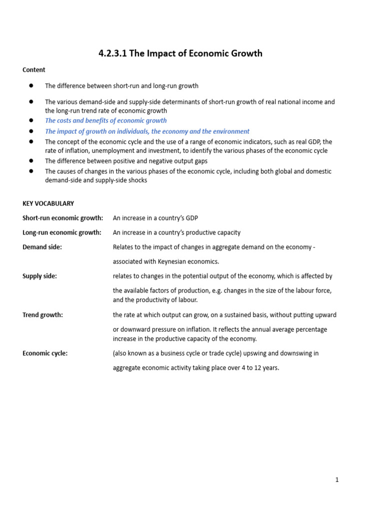4.2.3.1 Impact of Economic Growth | PDF | Economic Growth | Business Cycle