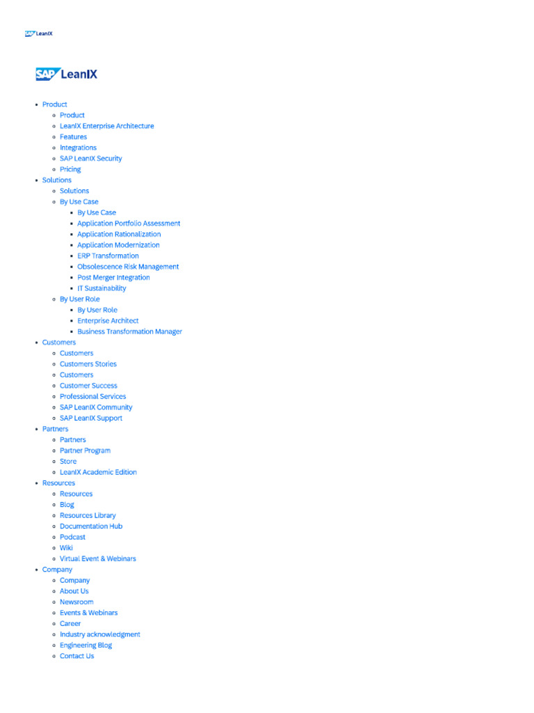 SAP LeanIX Framework | PDF