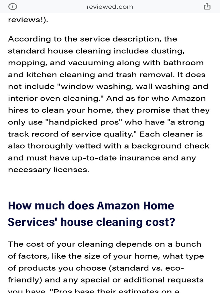 Amazon Home Services House Cleaning Review Is It Worth It - Reviewed | PDF