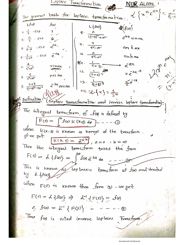 Laplace Transformations 1 Pdf