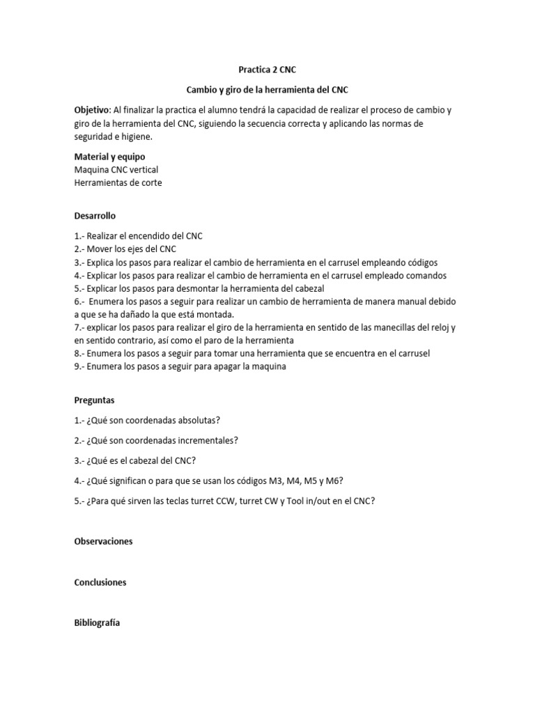 Practica 2 CNC | PDF