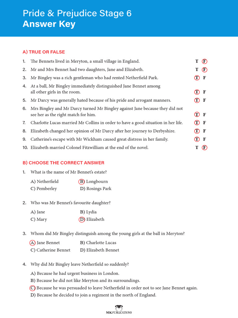 Pride and Prejudice: Key Events Overview | PDF | Pride And Prejudice ...