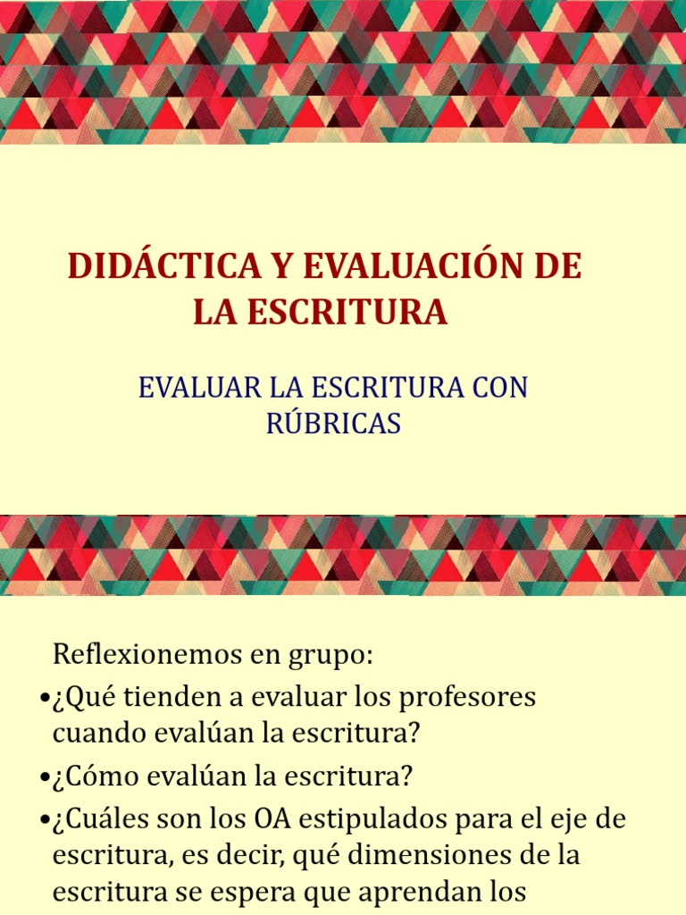 Clase 5. Evaluación de La Escritura Mediante Rúbricas | PDF ...