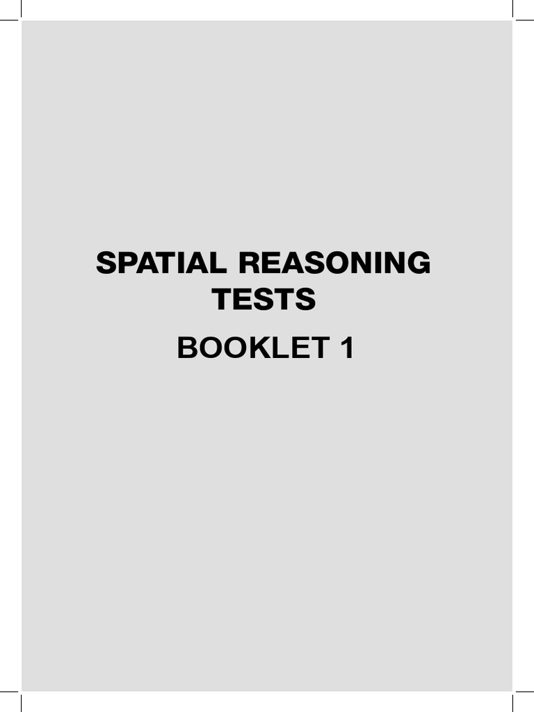 Spatial Reasoning Tests Booklet 1 | PDF