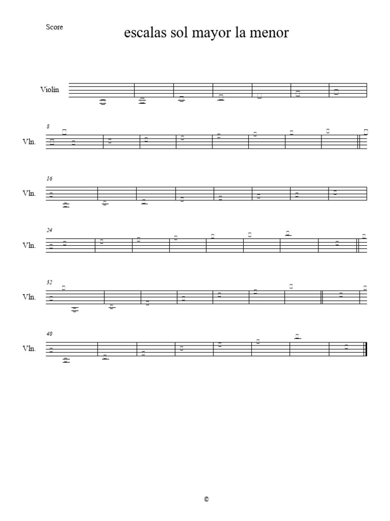Escala de Sol Mayor La Menor Violin | PDF