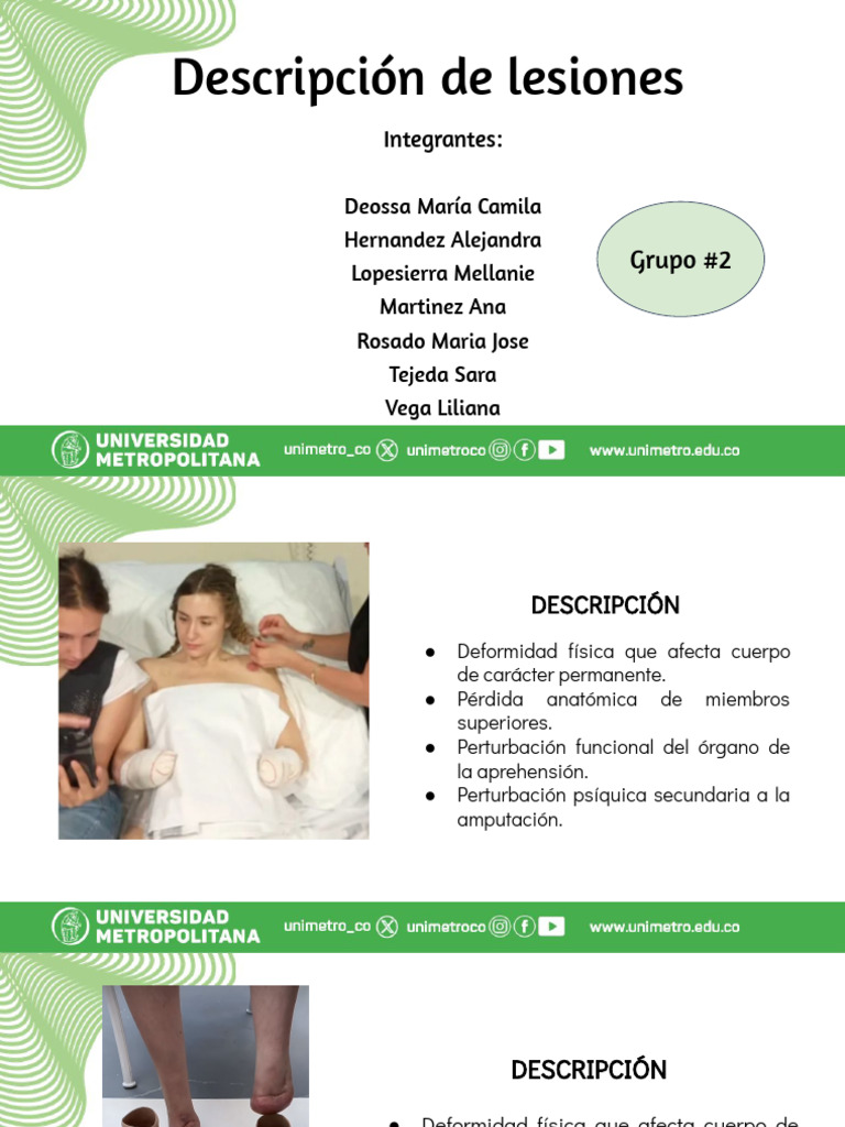 Descripcion de Lesiones | PDF